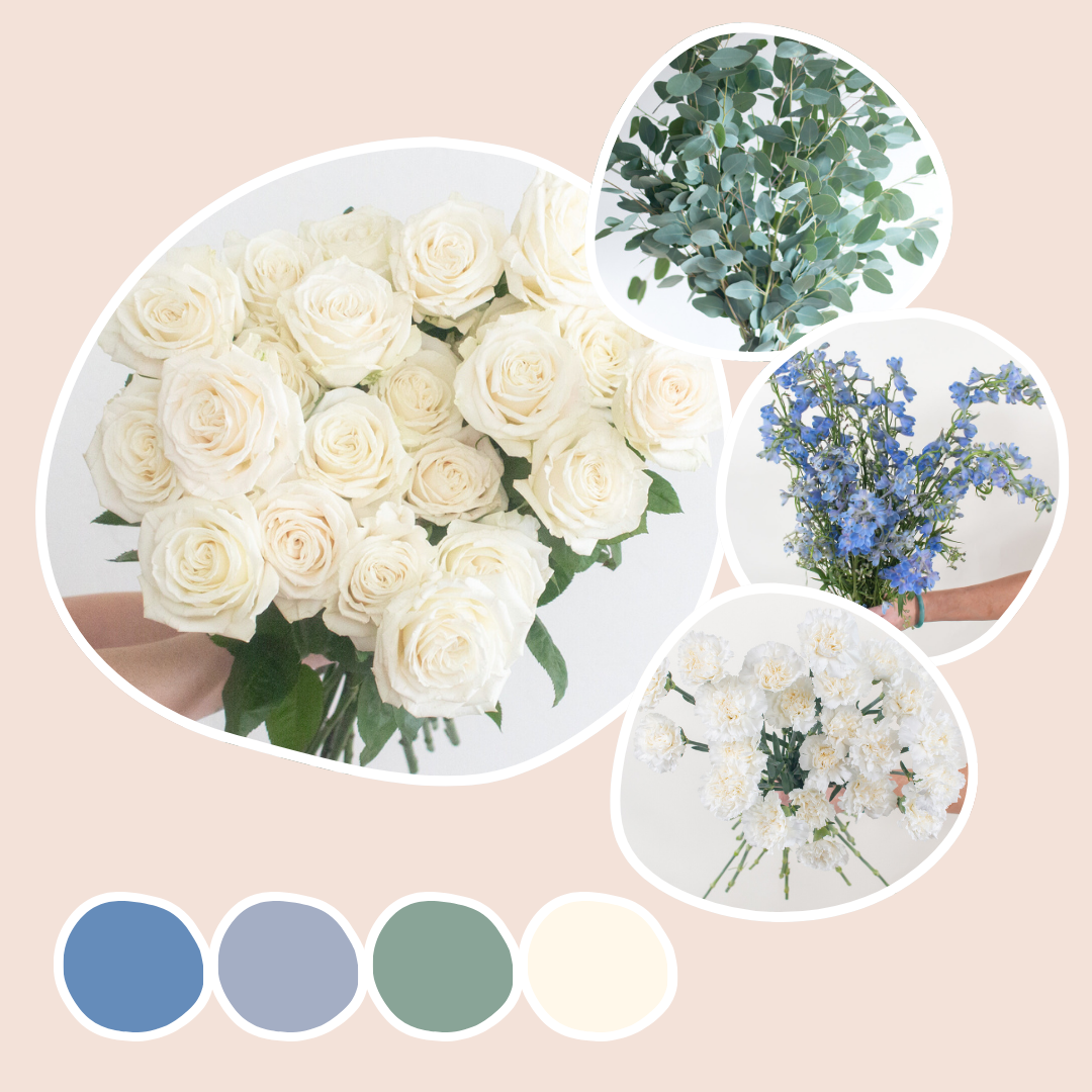 Blue Mixed Box – Misty Horizon | Flower Moxie Bulk Flowers