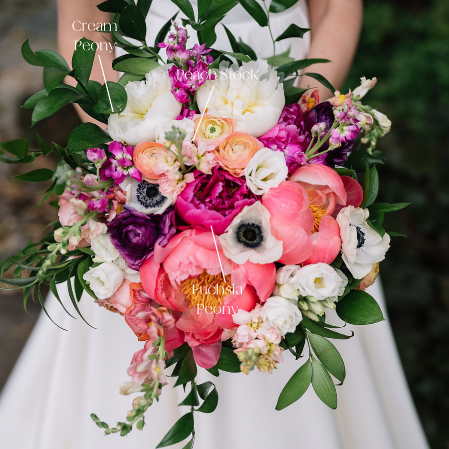 Deep Pink Fuchsia Peonies | DIY Wedding Flowers | Flower Moxie