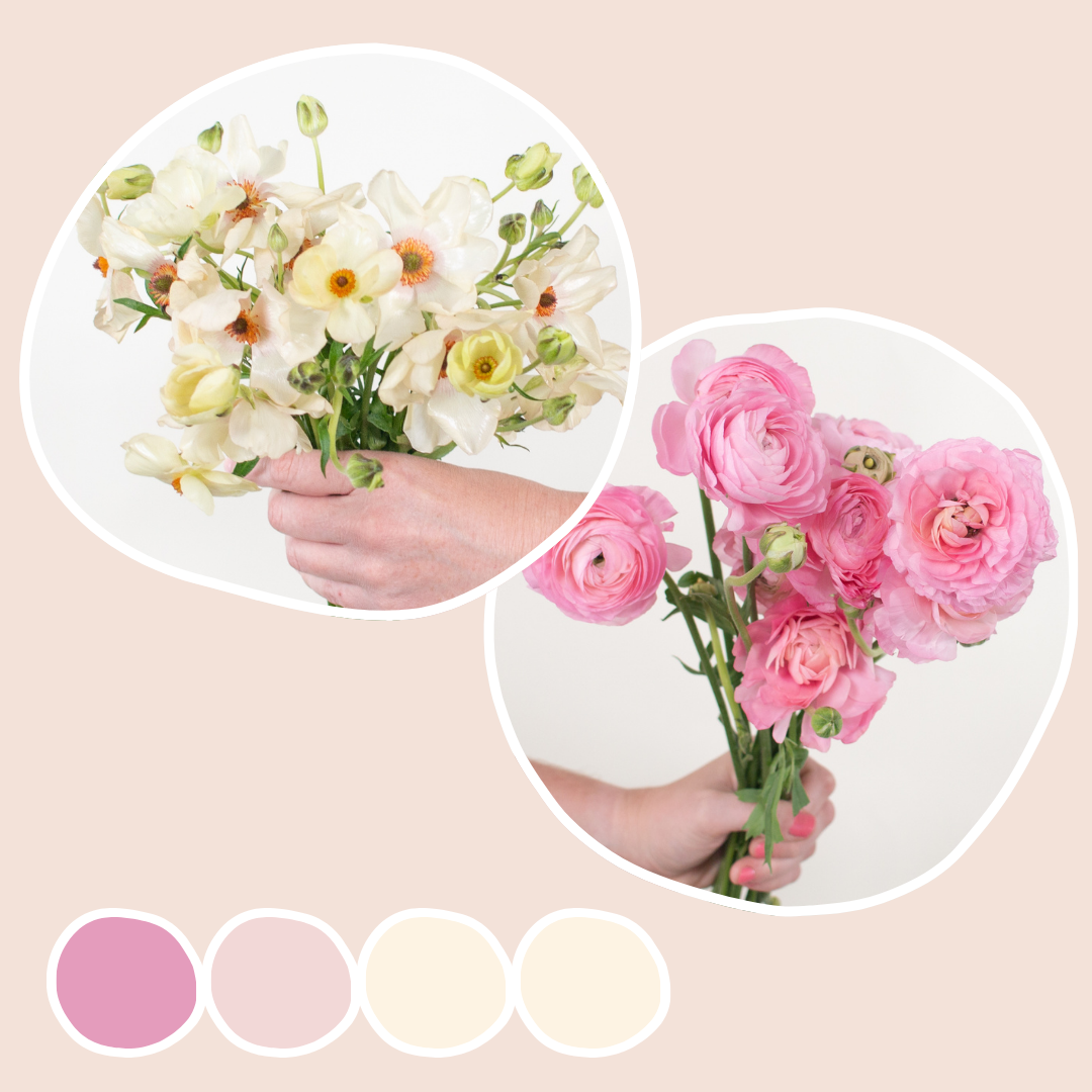 Blush Ranunculus and White Butterfly Ranunculus Mixed Box | DIY Wedding ...