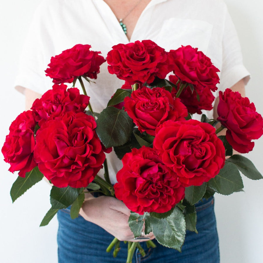 Red Garden Roses | DIY Wedding Flowers | Flower Moxie