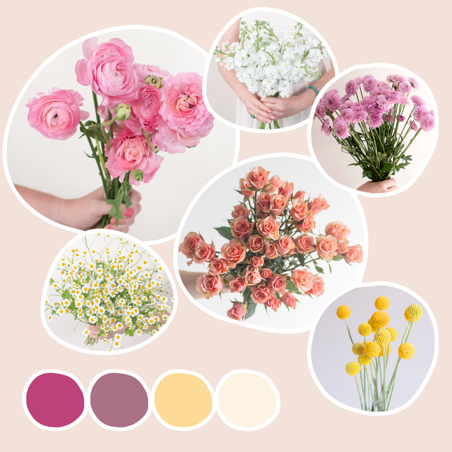Cream, Peach, and Blush Wildflower Mixed Box | Flower Moxie | Birthday ...