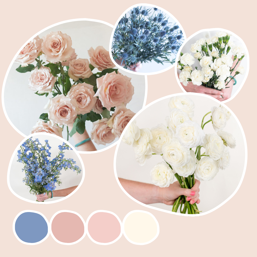 Blush Mixed Box – Ocean Breeze | Flower Moxie Bulk Flowers