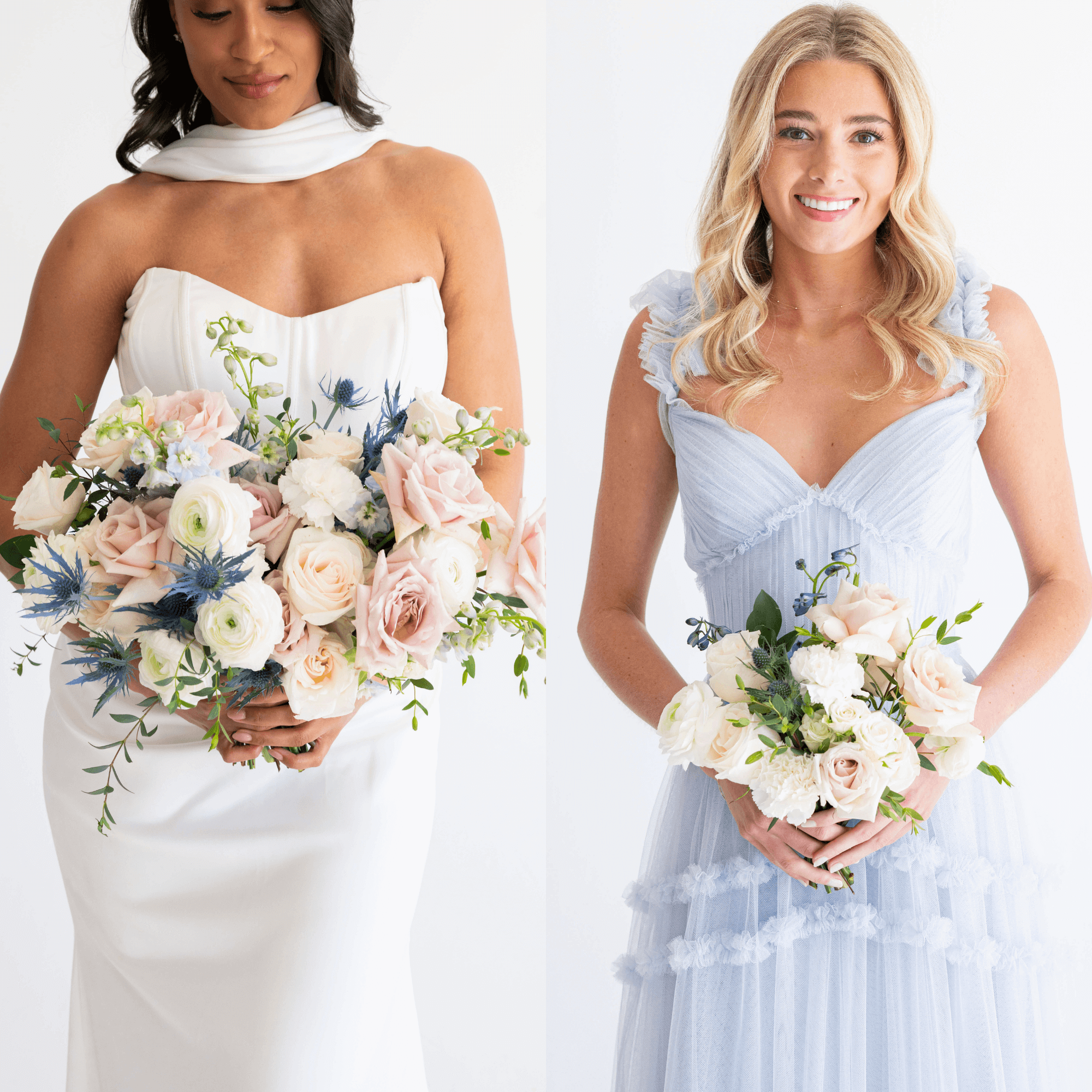 Dusty Blush & Blue Premade - Bridal Package | Flower Moxie DIY