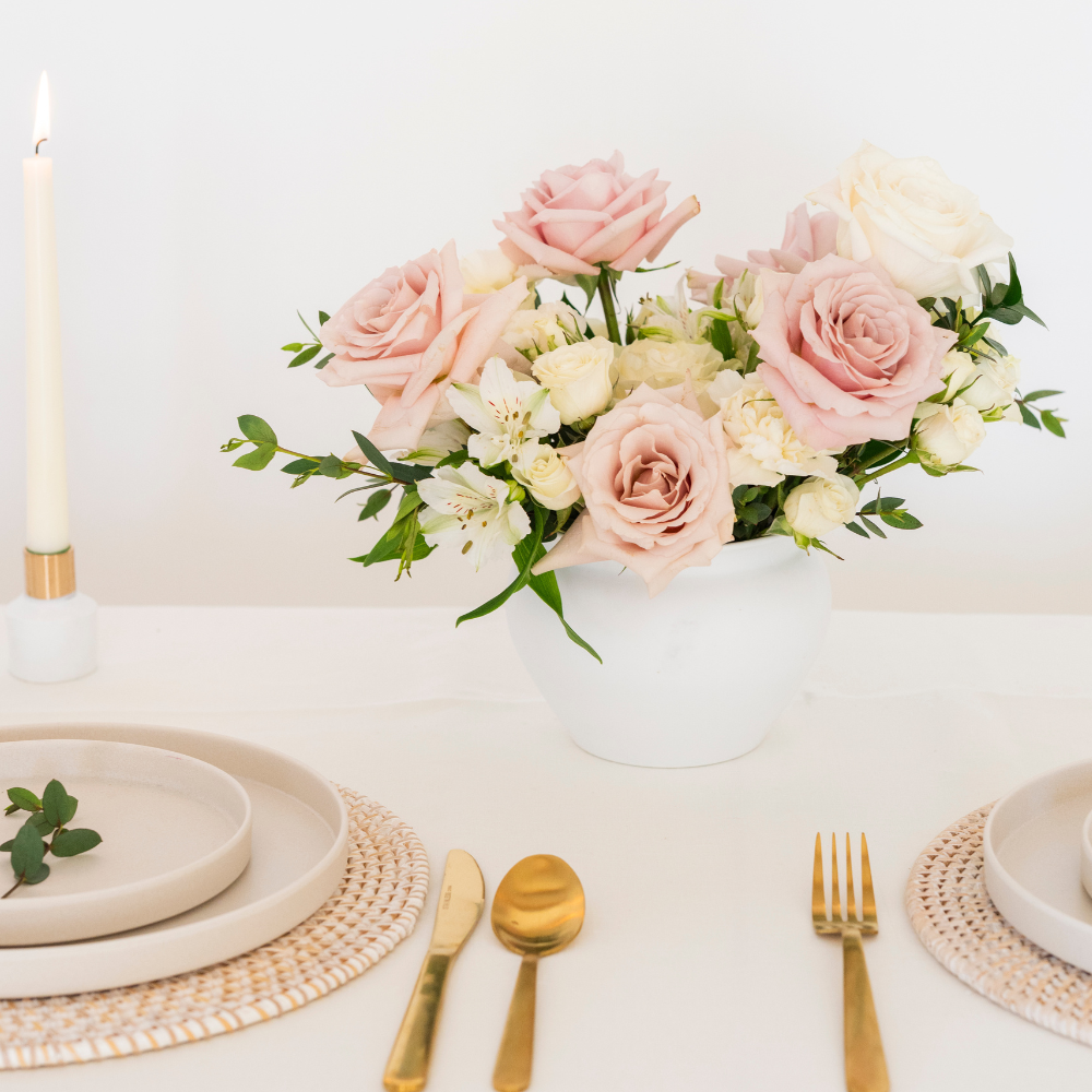 Blush Premade Centerpiece | Flower Moxie DIY Wedding Flowers