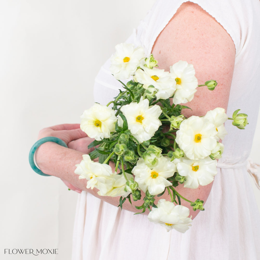 White Butterfly Ranunculus | Flower Moxie DIY Wedding Flowers