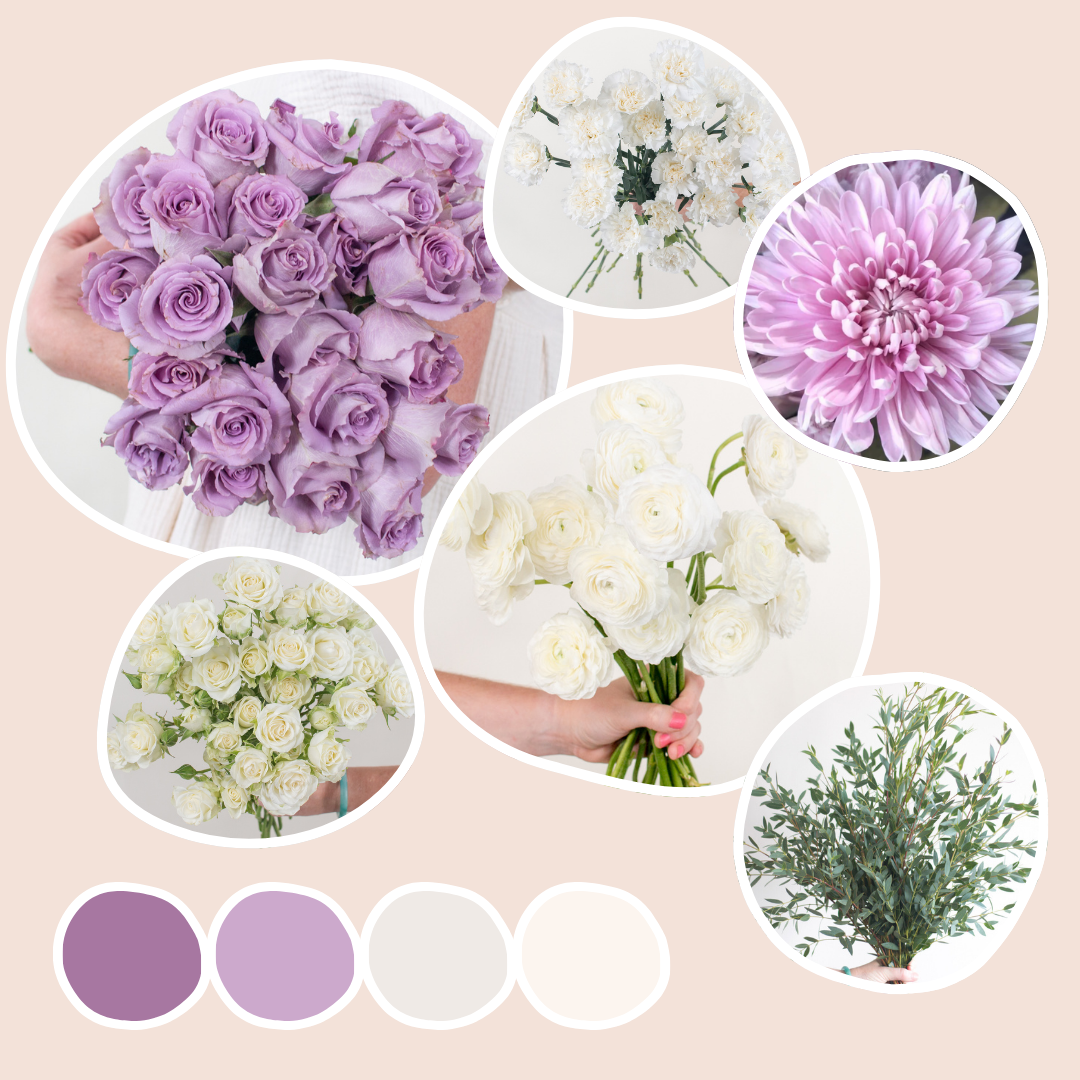 Lavender and Cream Sample Box | Flower Moxie Bulk Flowers