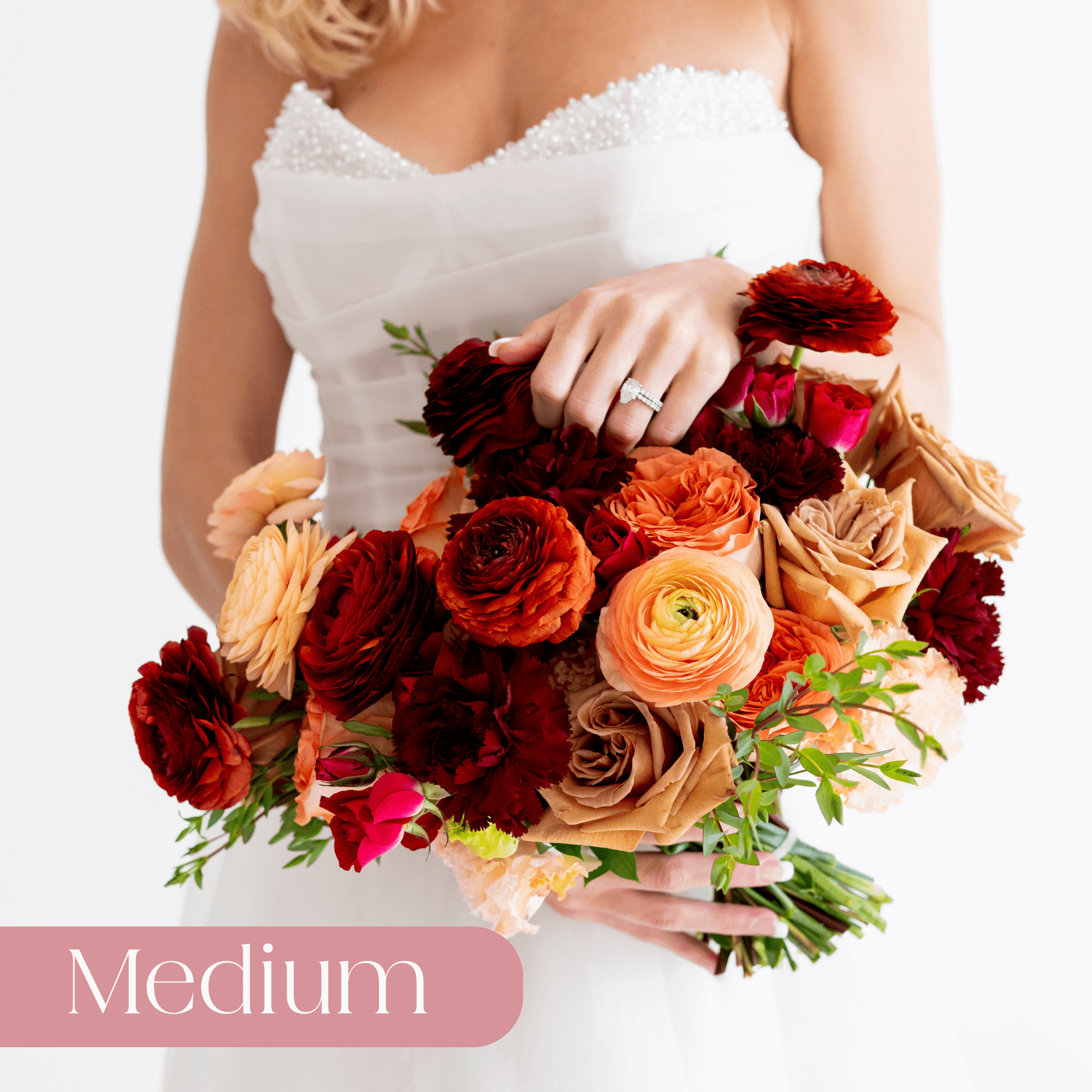 Peach & Burgundy Premade - Medium Package | Flower Moxie DIY