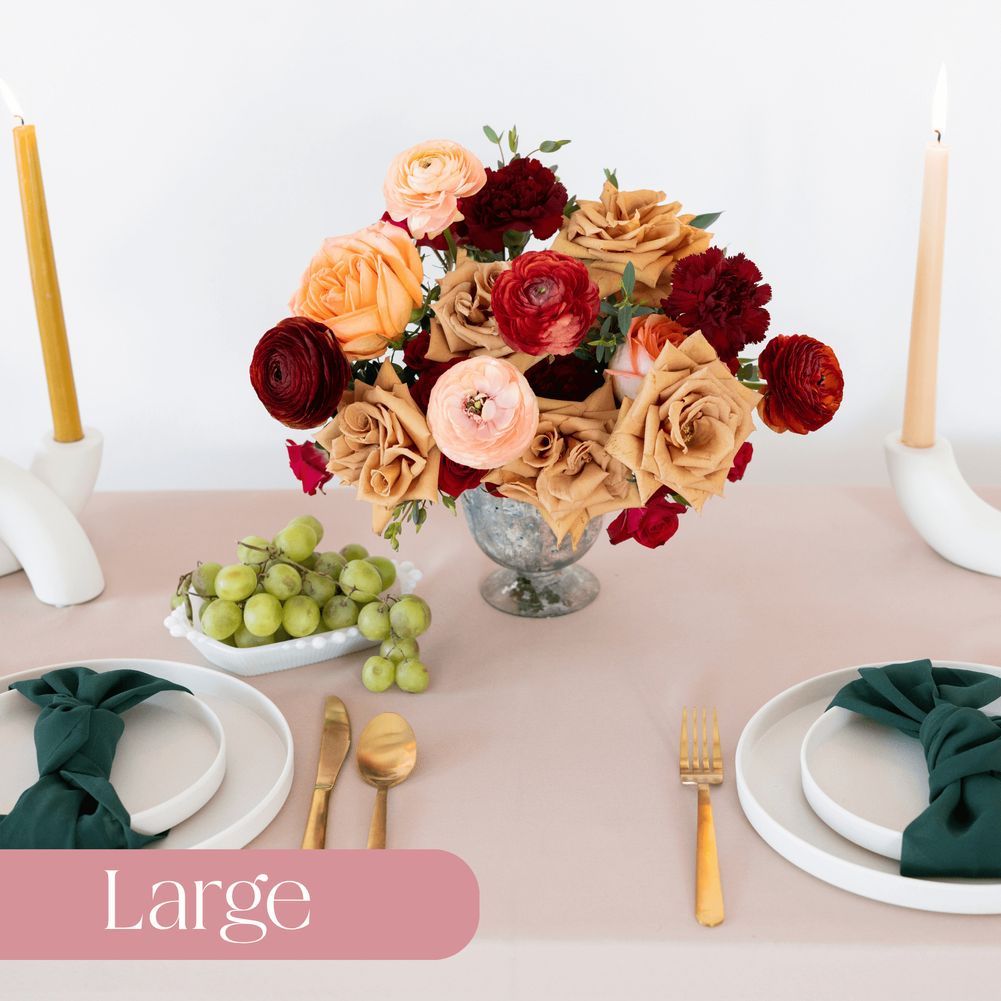 Peach & Burgundy Premade - Large Package | Flower Moxie DIY