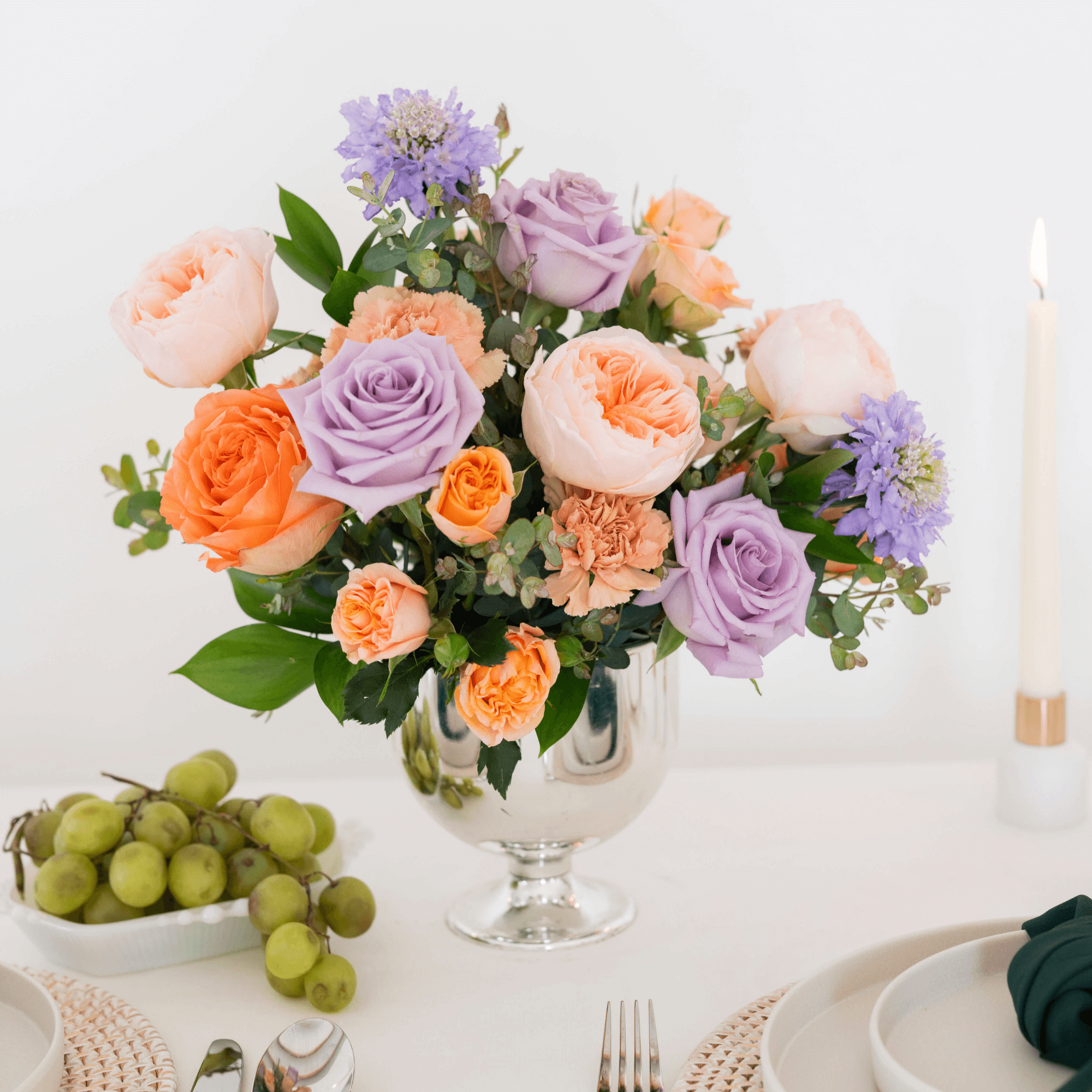 Peach & Lilac Premade - Centerpiece Package | Flower Moxie DIY Wedding