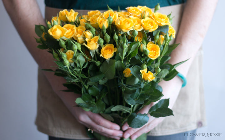 Yellow Spray Rose Flower | DIY Wedding Flowers | Flower Moxie