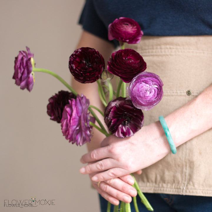 Deep Violet Ranunculus | DIY Wedding Flower | Flower Moxie