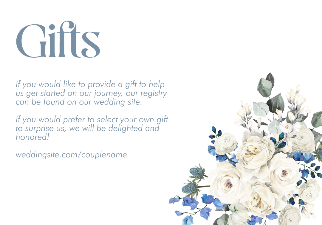 Dusty Blue and Cream Invitation Suite Template - 031 – Flower Moxie