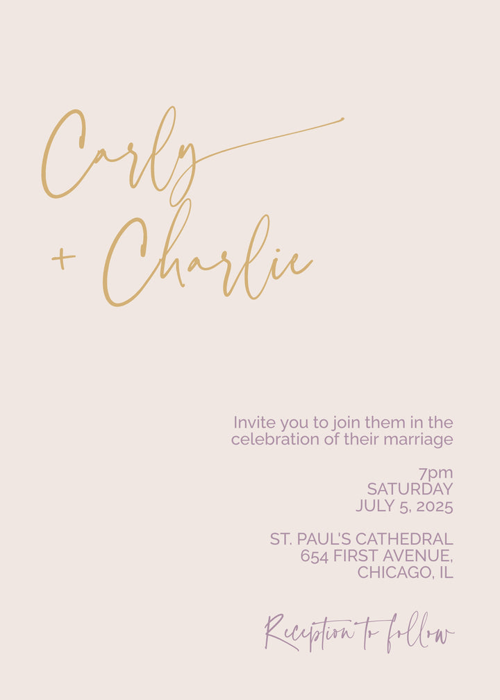 Golden Hour Minimalist Invitation Suite Template - 025 – Flower Moxie