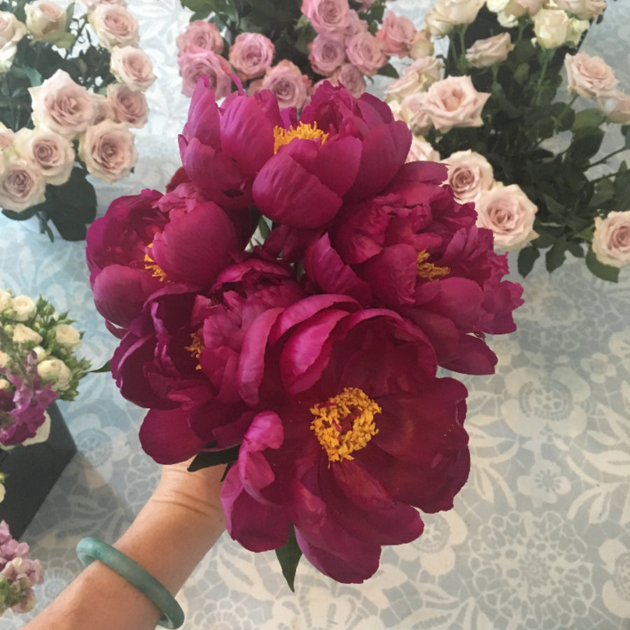 Burgundy Peonies | DIY Wedding Flowers | Flower Moxie