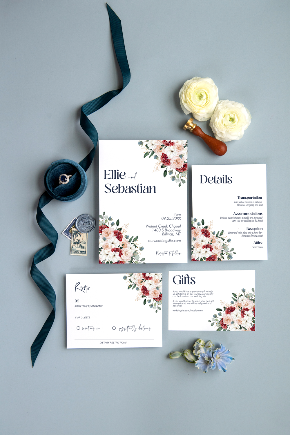 Ribbon Invitations Template