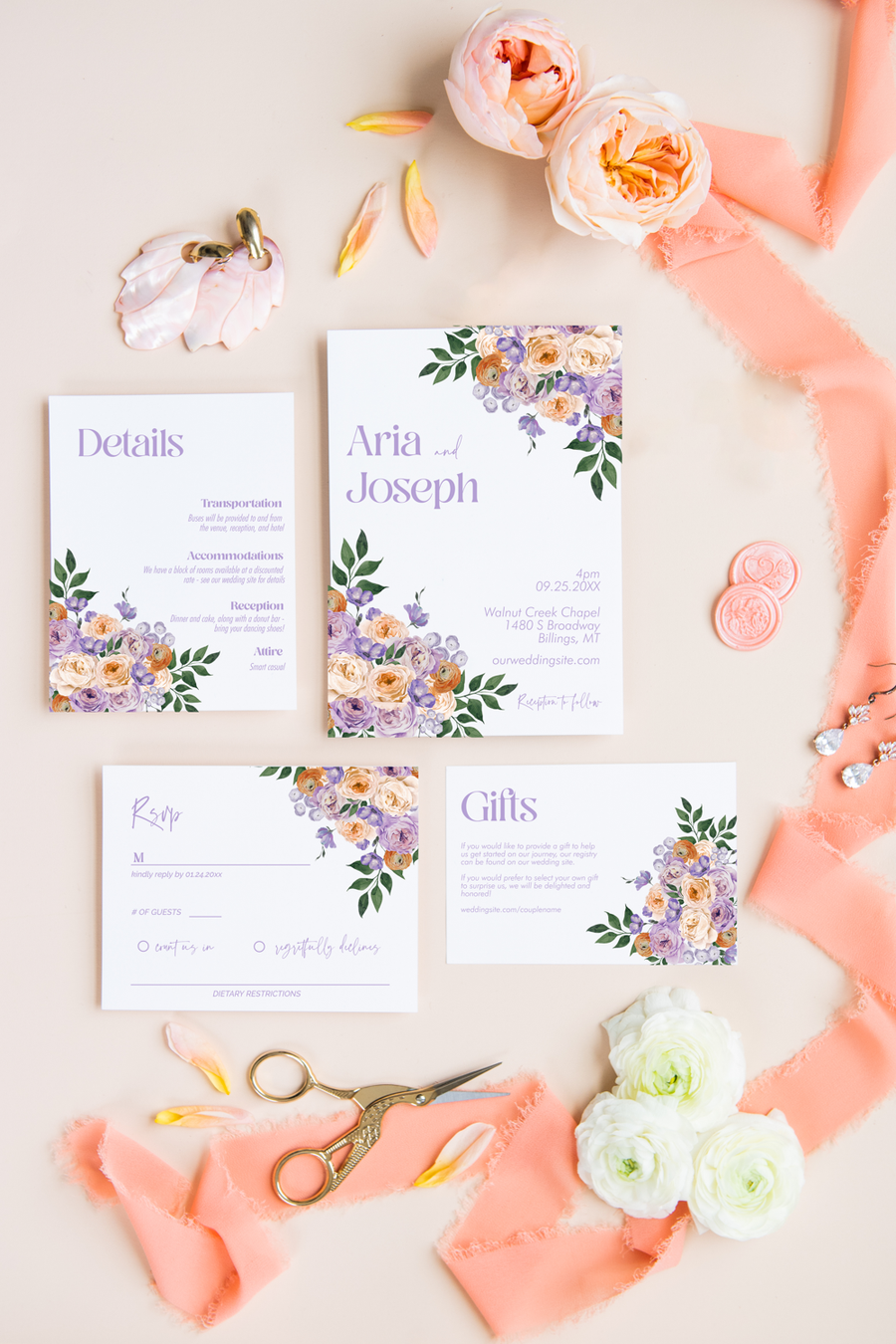 Lilac Invitation Templates Free Vectors | Lilac 05: Floral Card Design